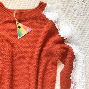 Listicle | Sweaters | Listicle Sweater W Lace Cold Shoulders | Poshmark